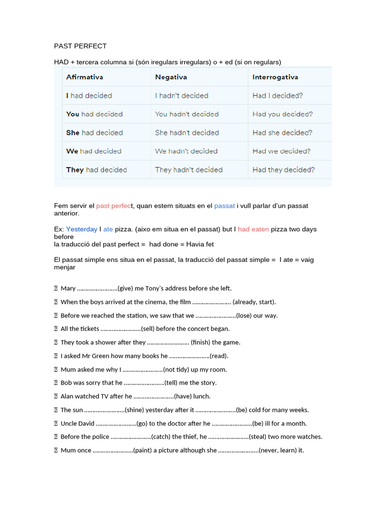 Exam Review Past Sim Past Perf | PDF