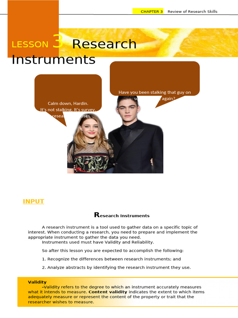 CHAPTER-3-LESSON-3 | PDF | Questionnaire | Survey Methodology