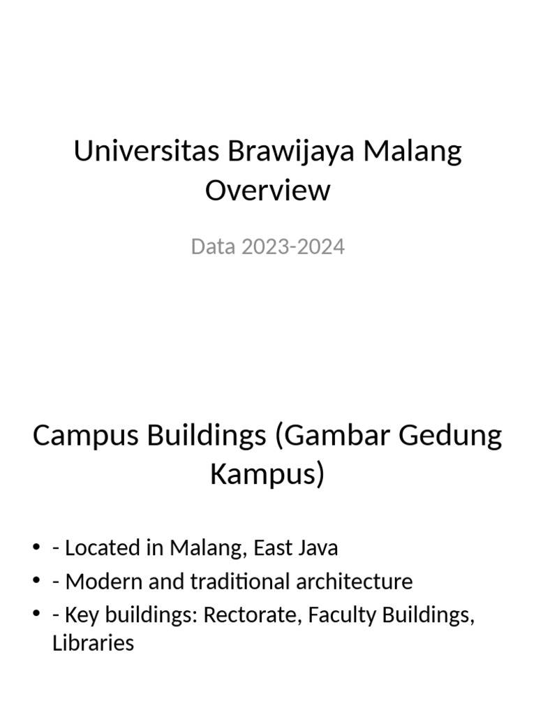 Universitas Brawijaya Overview | PDF