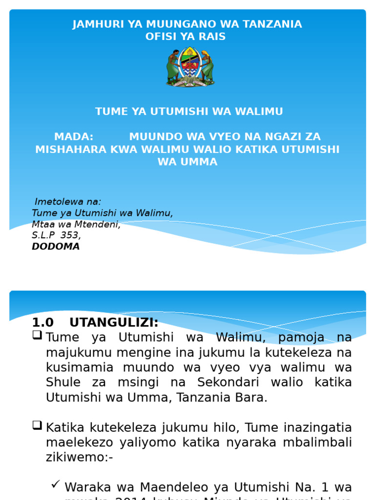 Muundo Na Vyeo Vya Walimu | PDF