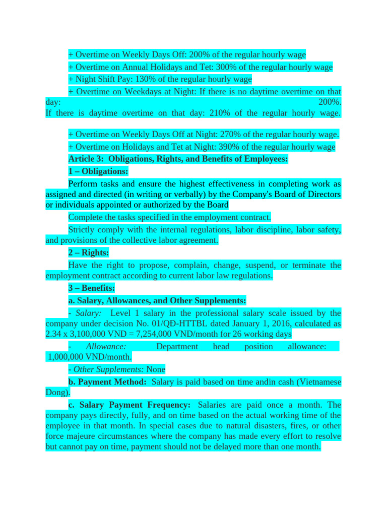 Employee Rights and Compensation Overview | PDF | Salary | Overtime
