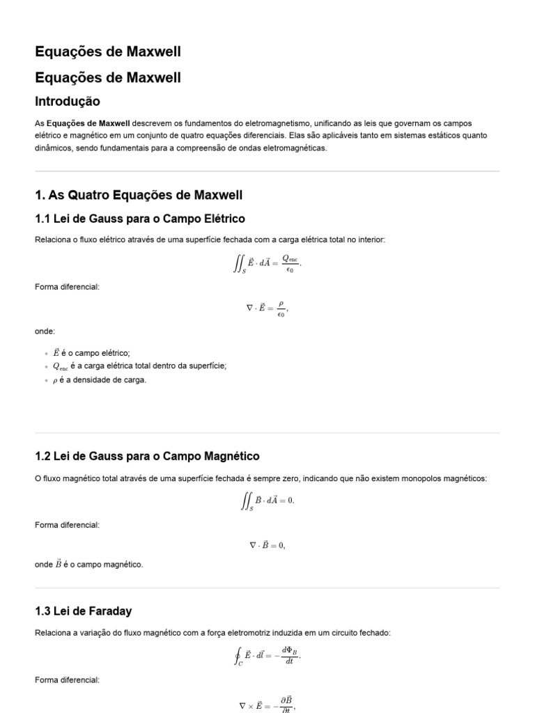 Equações de Maxwell | PDF | Equações de Maxwell | Magnetismo
