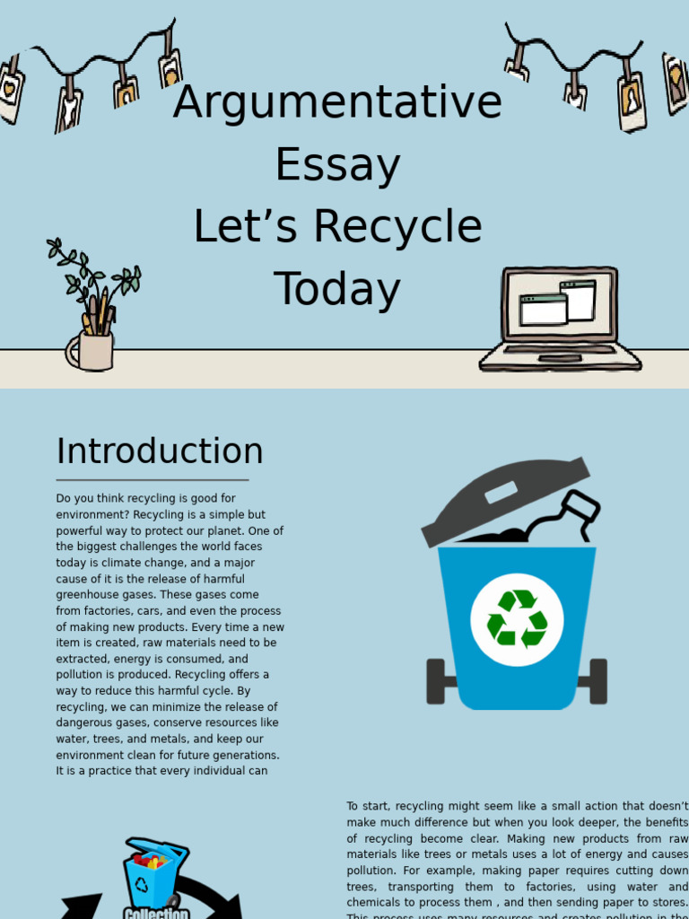 Argument Essays Education Presentation in Blue and Cream Illustrative ...