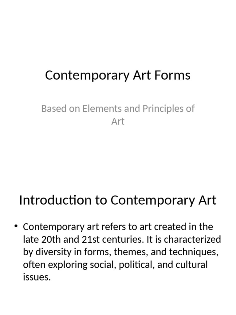 Contemporary Art Elements & Principles | PDF