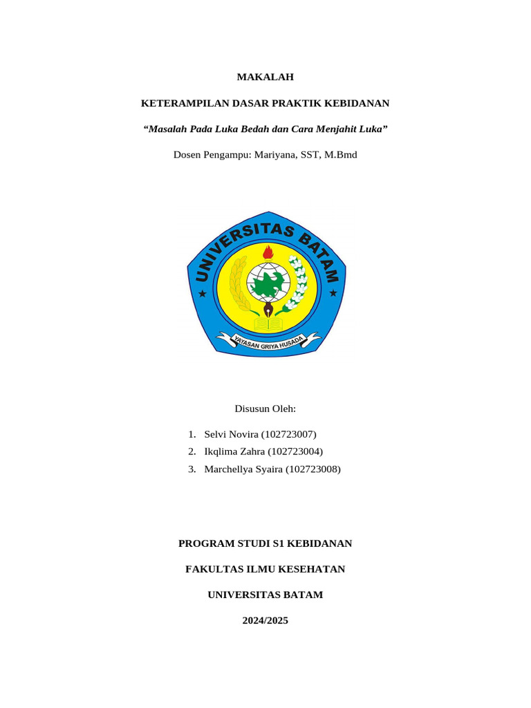 kelompok 3-selvi acel ima-masalah pada luka bedah dan penjahitan | PDF
