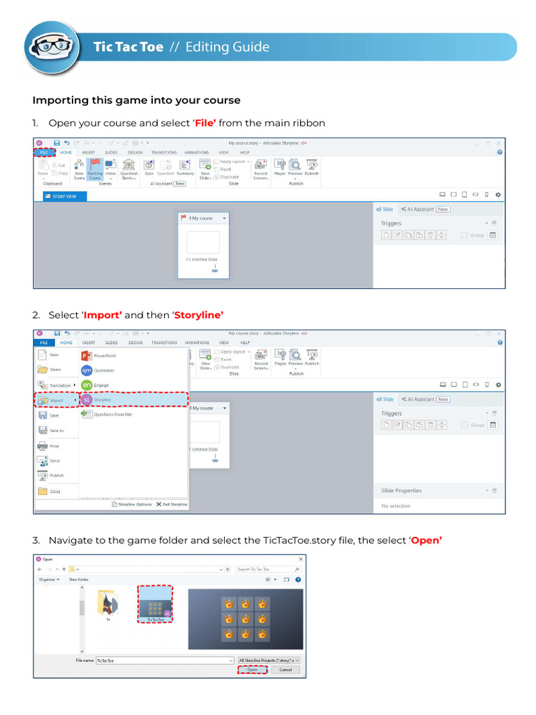 TicTacToe Editing Guide | PDF | Computing | Software