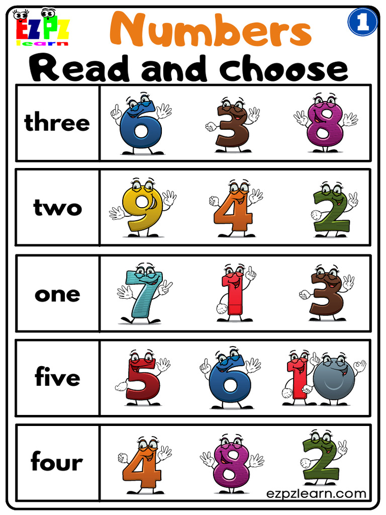 Group 1 Numbers Read and Choose | PDF