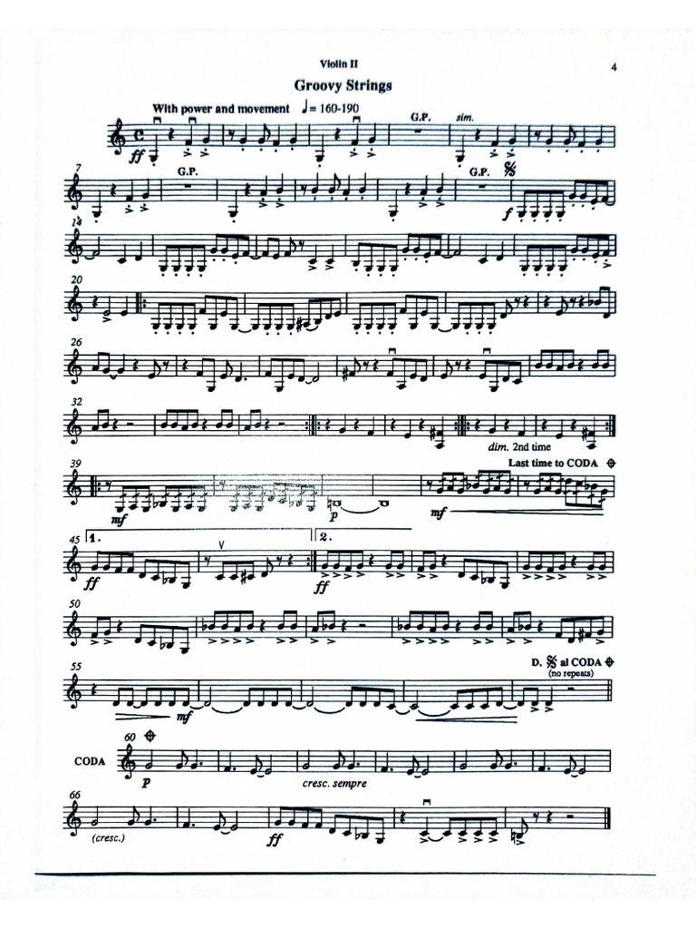 Violin 2 - Groovy Strings | PDF