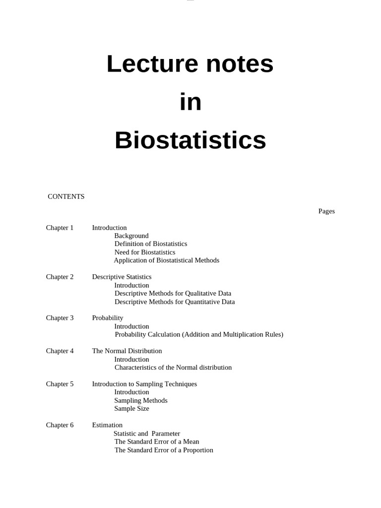 Biostatistics Manual | PDF | Variance | Standard Deviation