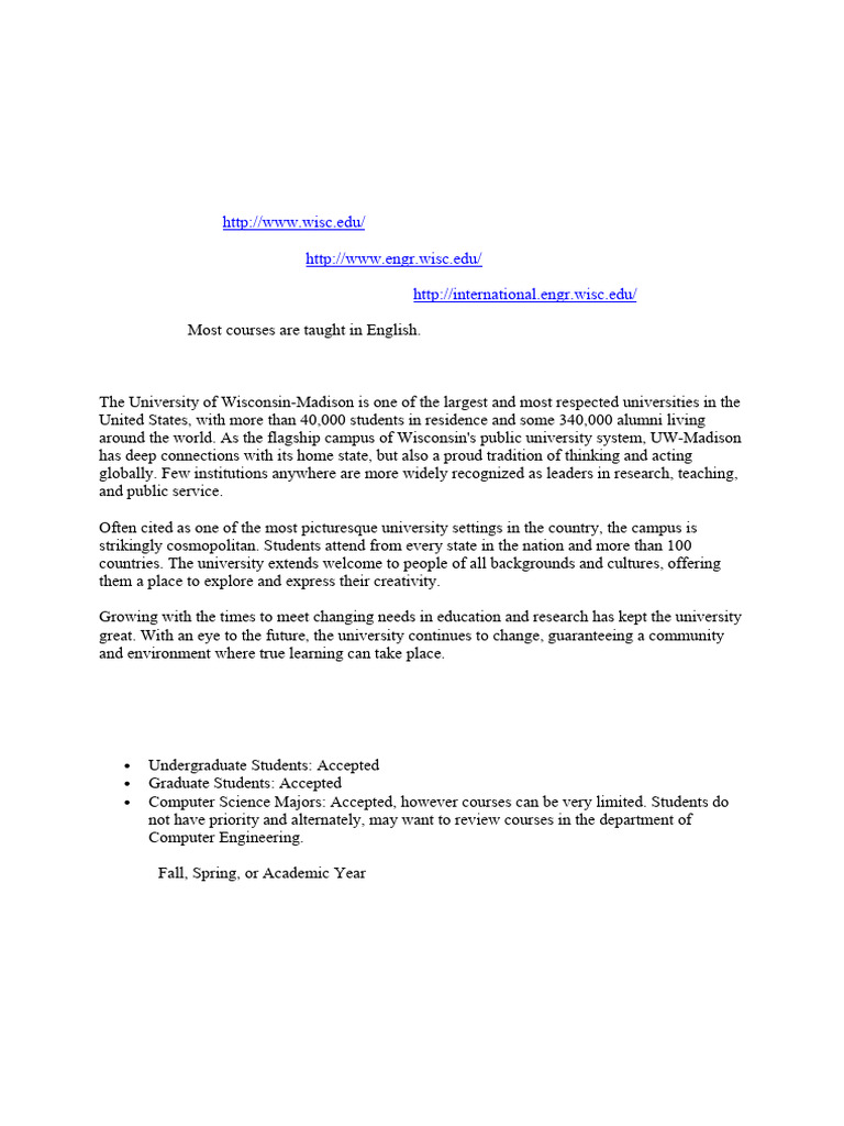 UW Madison Fact Sheet 2016 - 17 | PDF | Cost Of Living | University Of ...