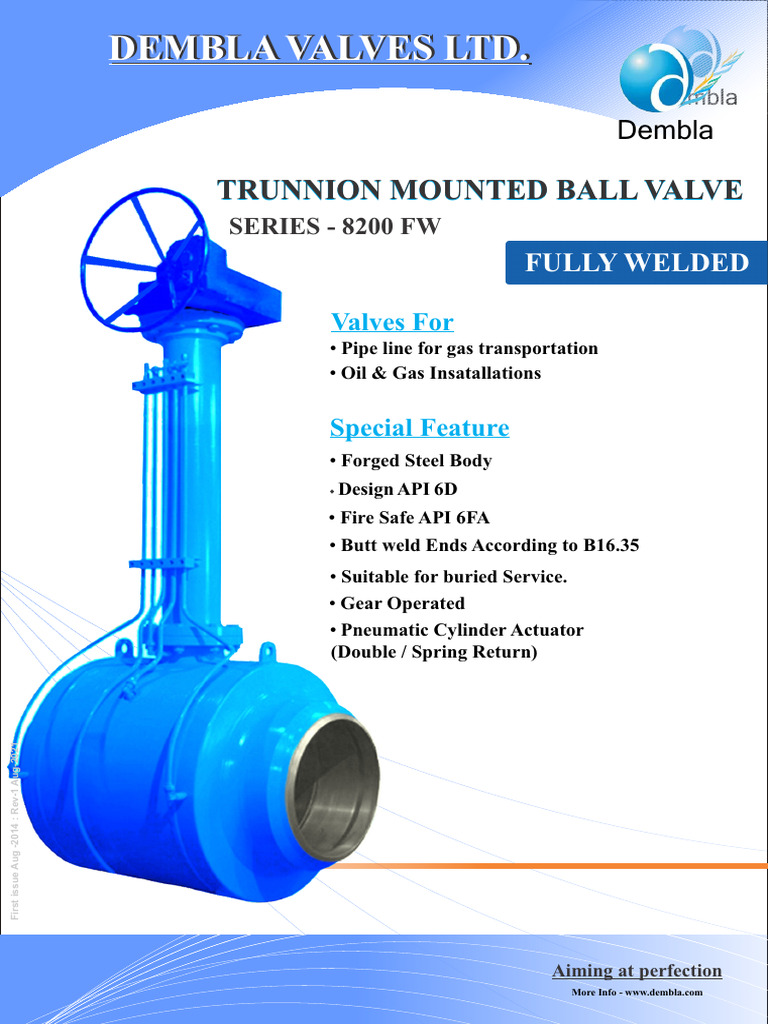 5 FULLY WELDED TRUNNION MOUNTED BALL VALVE - 8200 FW | PDF | Valve ...