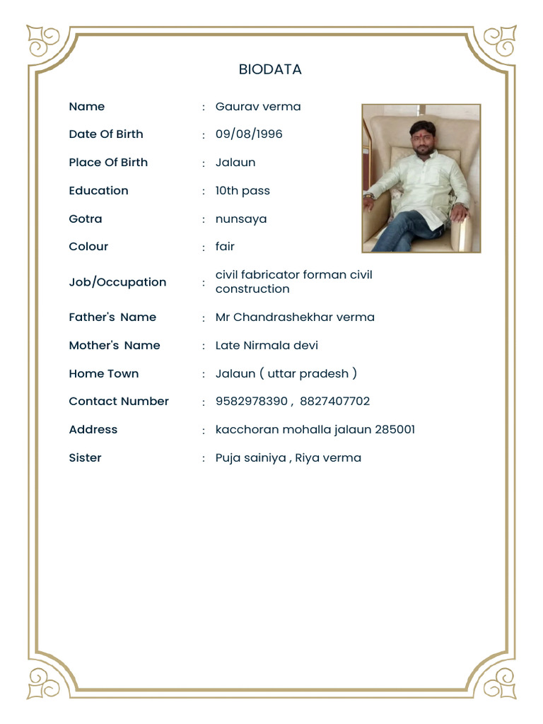 Gaurav Verma - Apnabiodata | PDF