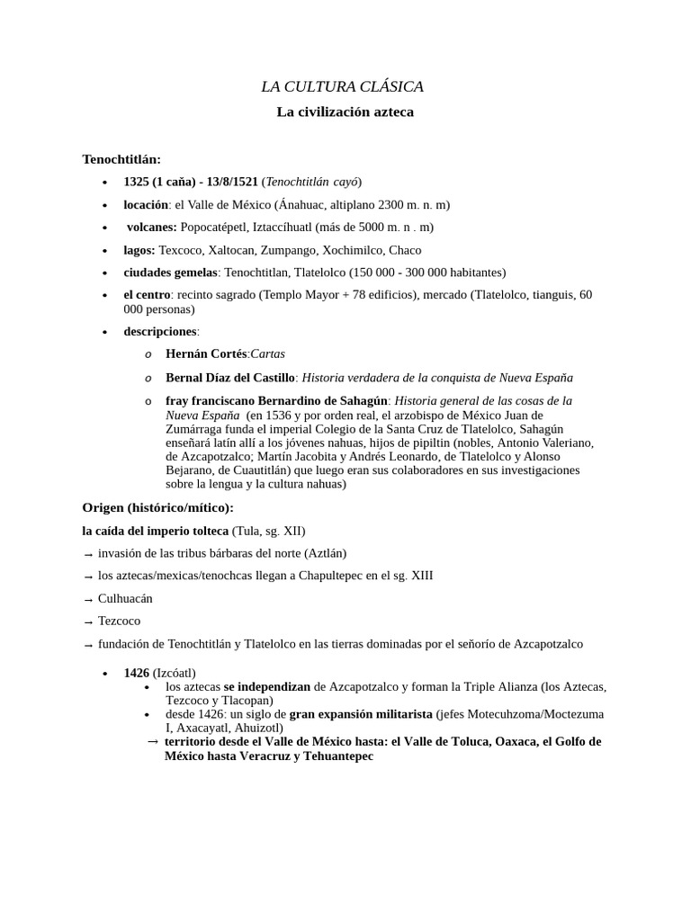 4 - Mesoamérica III. La civilización azteca | PDF | Cultura de las Americas | Mesoamérica
