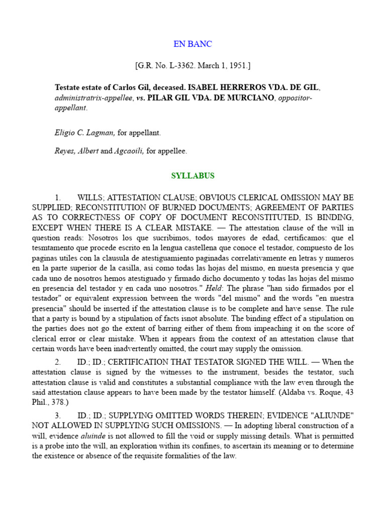 Will Validity and Attestation Issues | PDF | Will And Testament ...