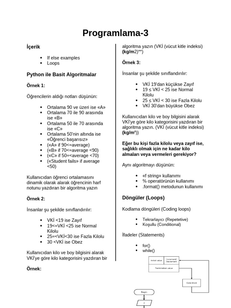 Programlama 3 İçerik Pdf
