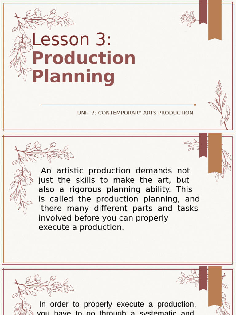 Lesson 3 Production Planning | PDF | Cognition