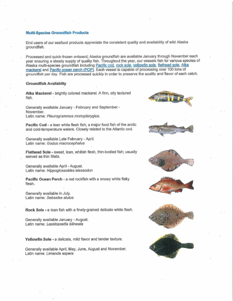 Ground Fish Information | PDF
