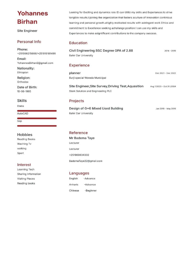 Yo Hannes 1221 Cv | PDF