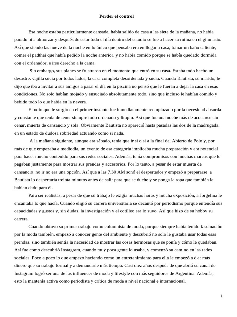 Perder El Control | PDF