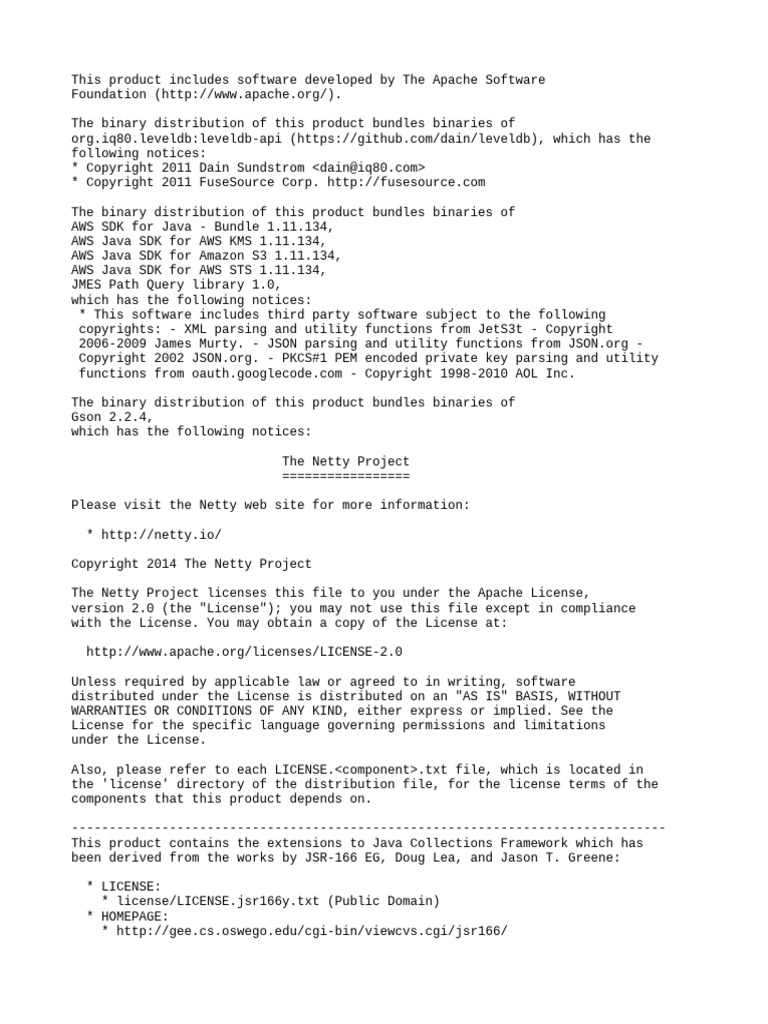 NOTICE | PDF | Java (Programming Language) | Apache Hadoop