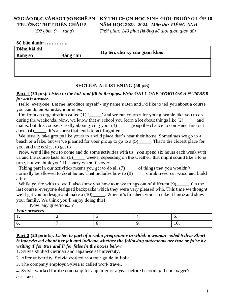 English Exam for 10th Grade Students | PDF | Traffic Congestion ...
