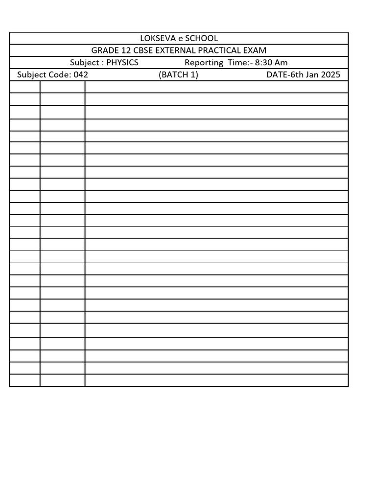 Physics Batch Wise List | PDF