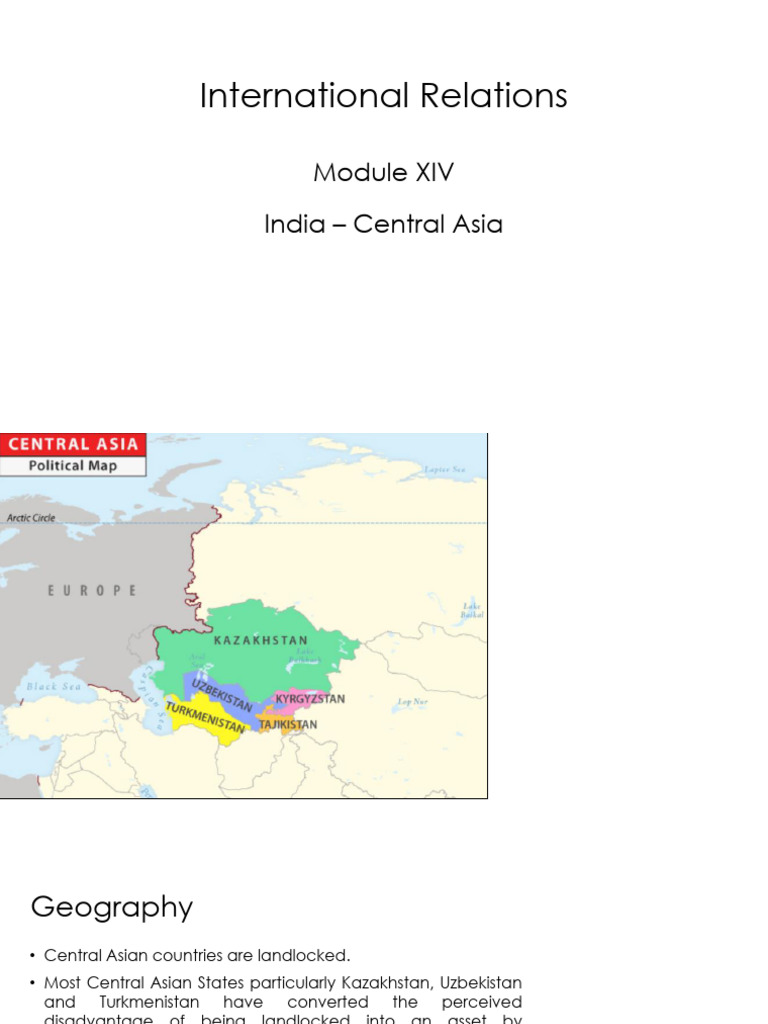 India Central Asia Relations Overview Pdf Central Asia Diplomacy