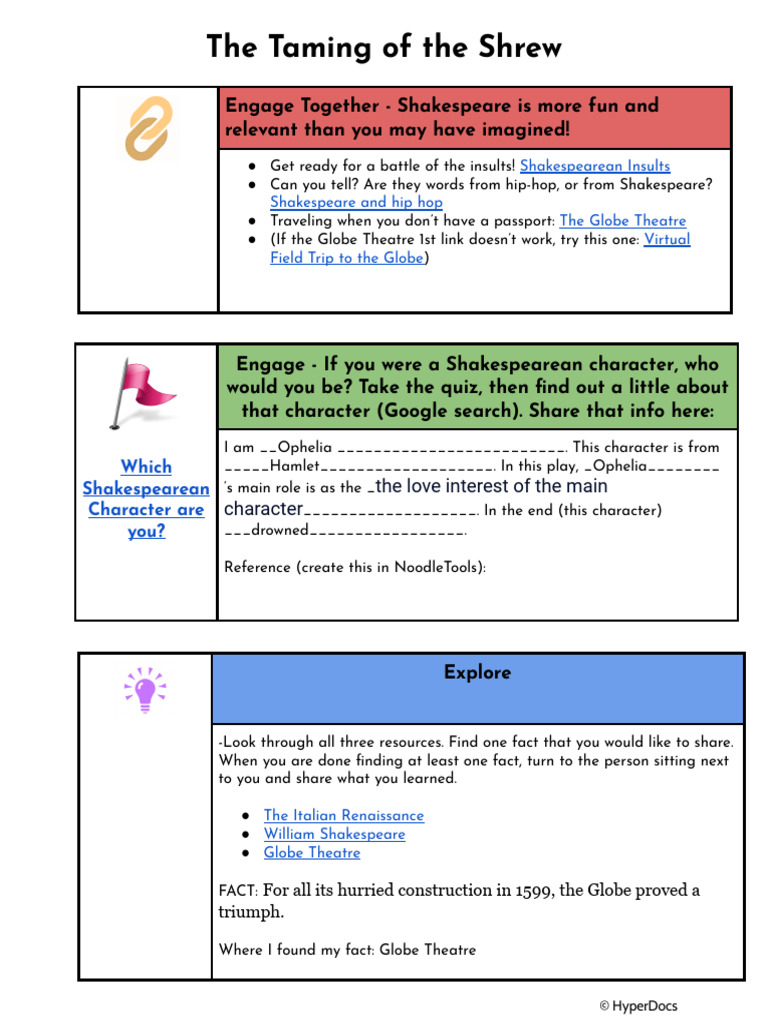 Intro To Taming of The Shrew and Shakespeare | PDF | The Taming Of The ...