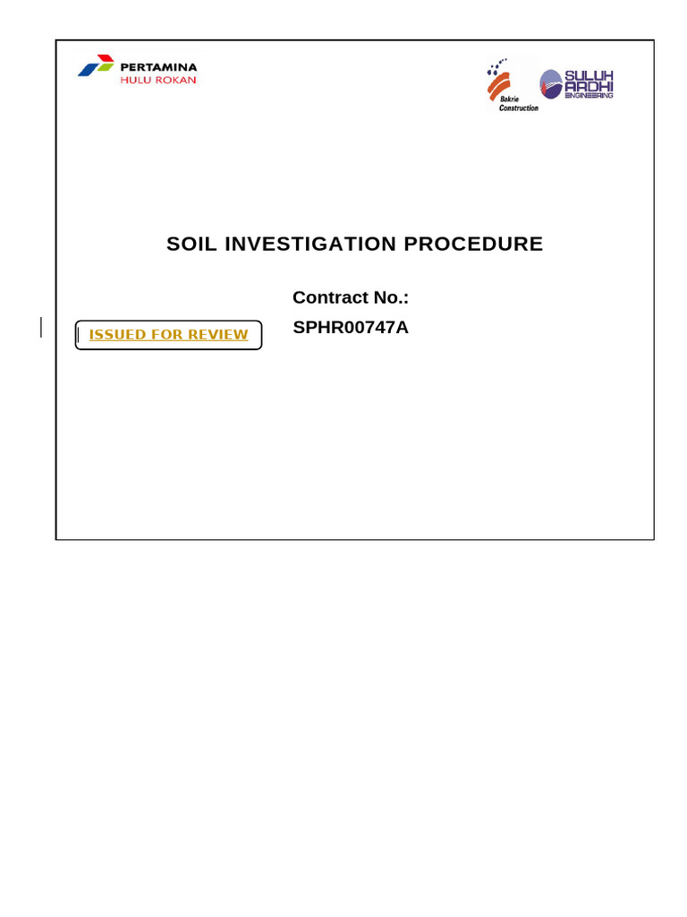 Soil Investigation Procedure | PDF | Deep Foundation