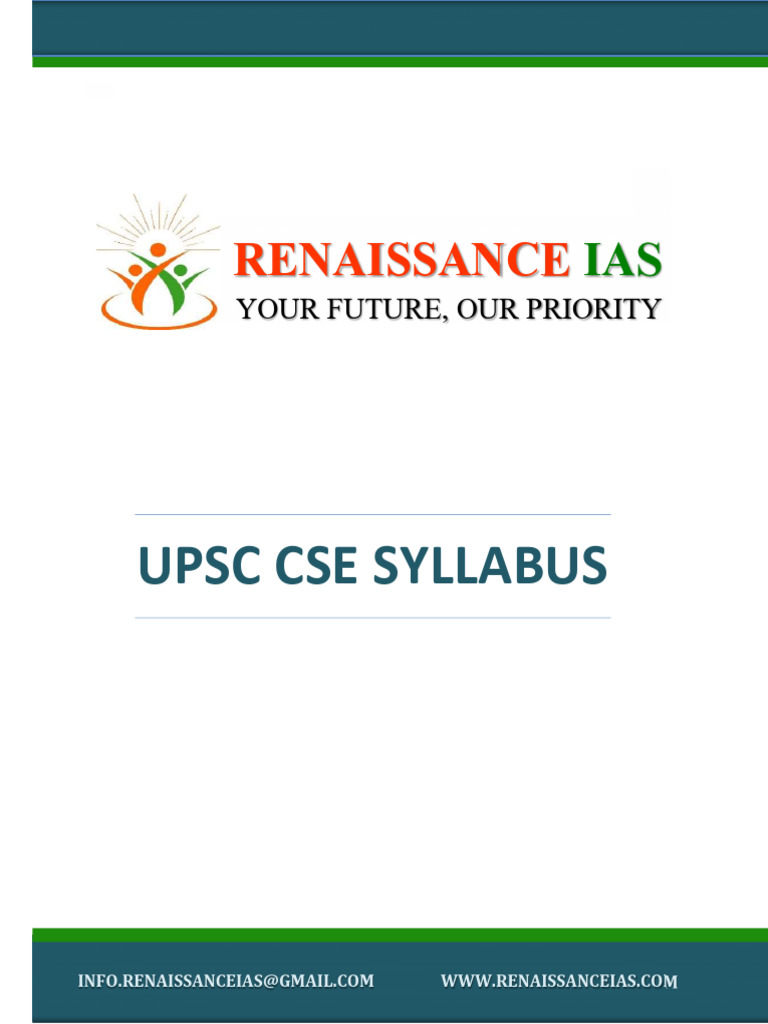 UPSC CSE Syllabus Overview | PDF
