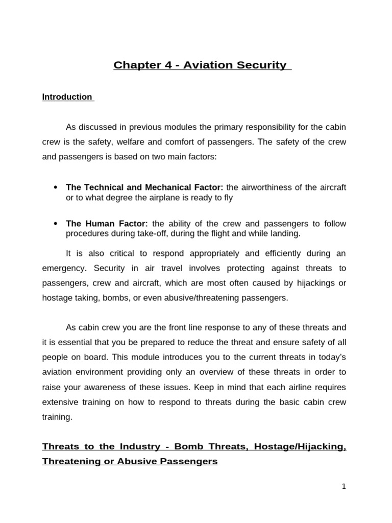 Aviation Security Threats & Responses | PDF | Aircraft Hijackings ...