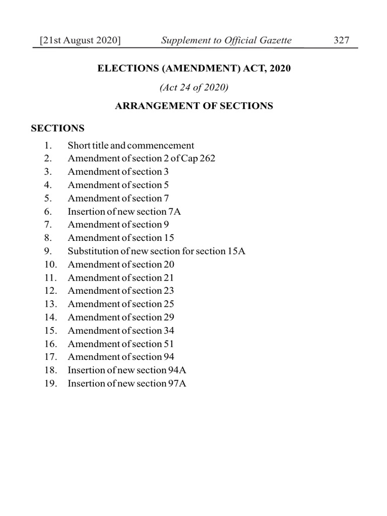 Elections Amendment Act 2020 Overview | PDF | Voting | Elections