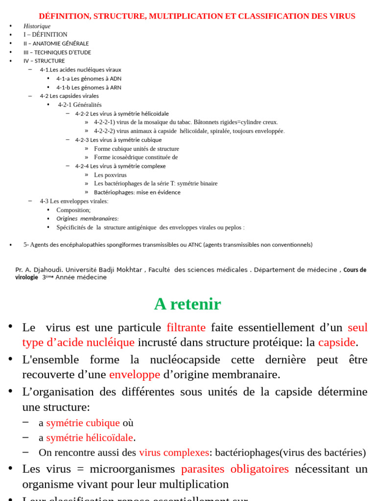 09 DÉFINITION-STRUCTURE-ET-CLASSIFICATION-DES-VIRUS-23 | PDF | Virus | Cellule (Biologie)