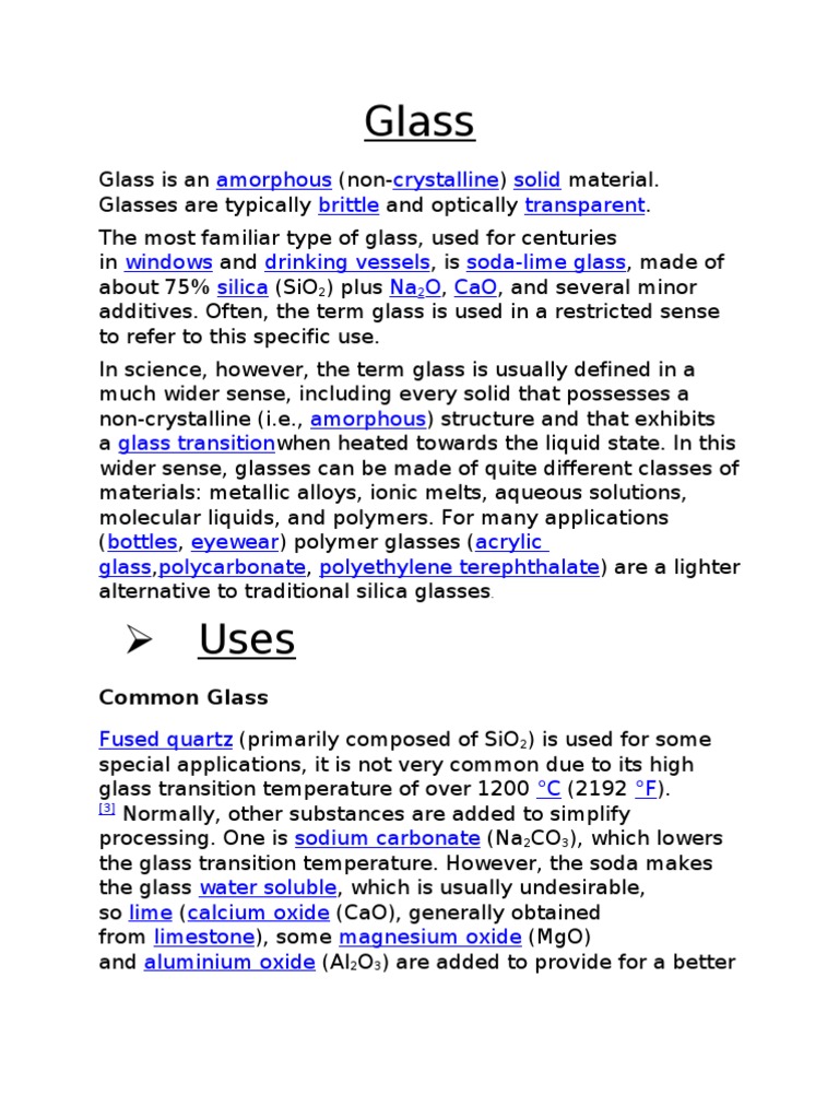 Glass | PDF | Glasses | Ceramics