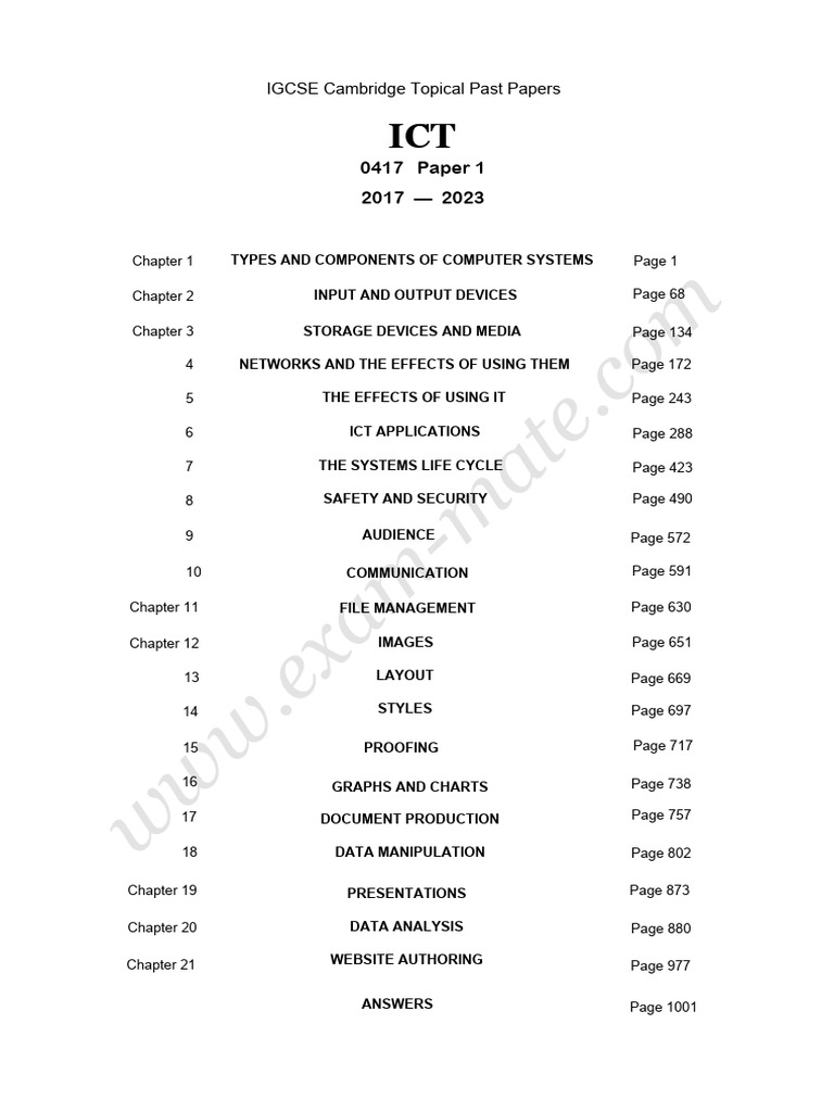 Igcse Cam Ict p1 2017-23-Sample | PDF | Page Layout | Computer Science