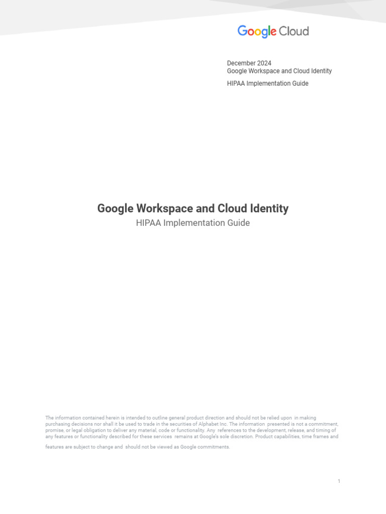 gsuite_cloud_identity_hipaa_implementation_guide | PDF | Computer File | Cloud Computing