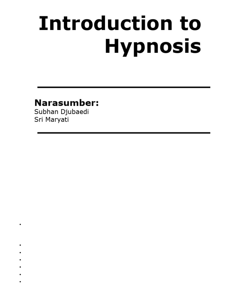 Introduction To Hypnosis | PDF