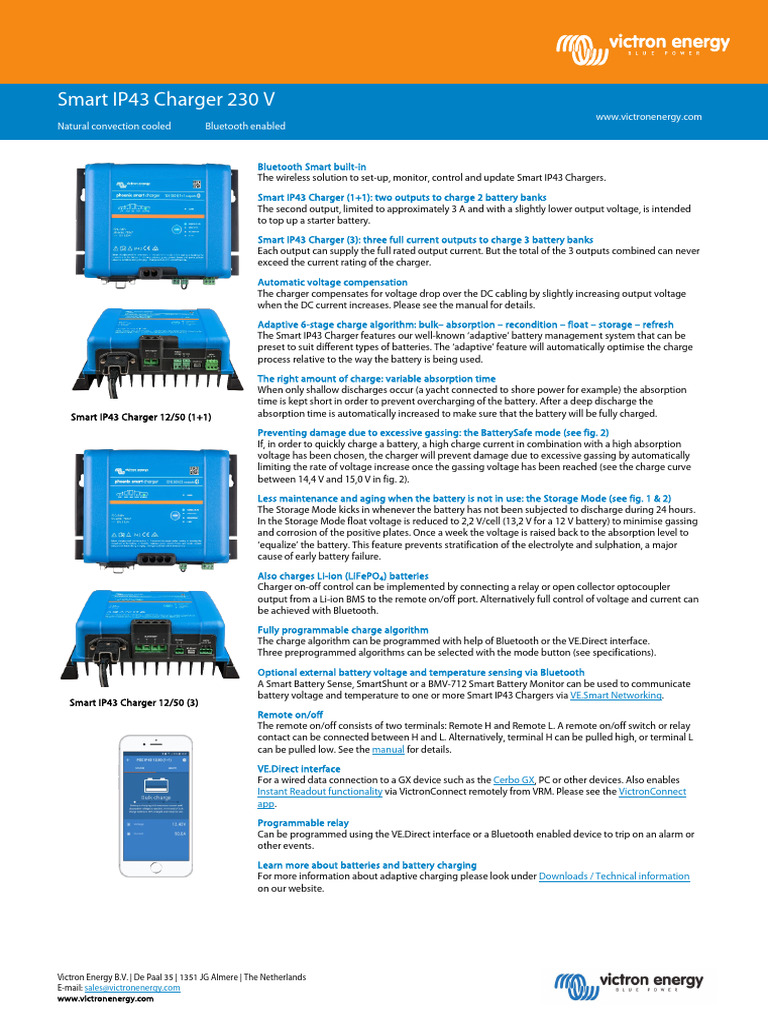 Datasheet Smart IP43 Charger 230V EN | PDF | Battery Charger | Electrical Engineering