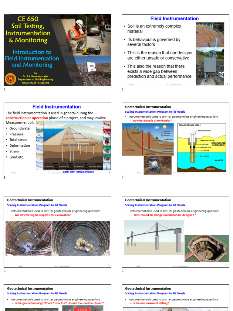 1. CE 650 - Introduction to Field Instrumentation_SKN (1) | PDF | Geotechnical Engineering ...