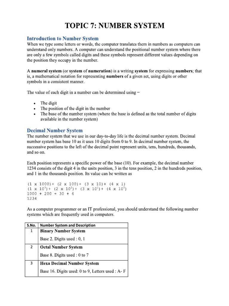 number system | PDF