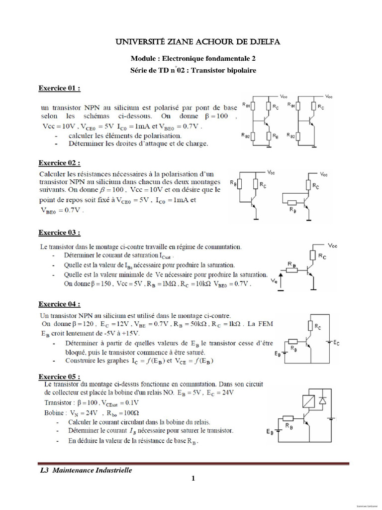 TD Transistor Bipolaire | PDF