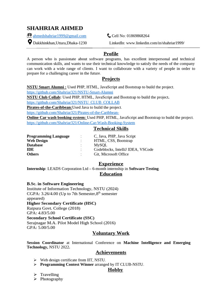 Shahriar Ahmed | PDF