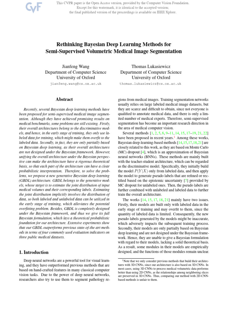 Wang Rethinking Bayesian Deep Learning Methods For Semi-Supervised Volumetric Medical Image CVPR ...