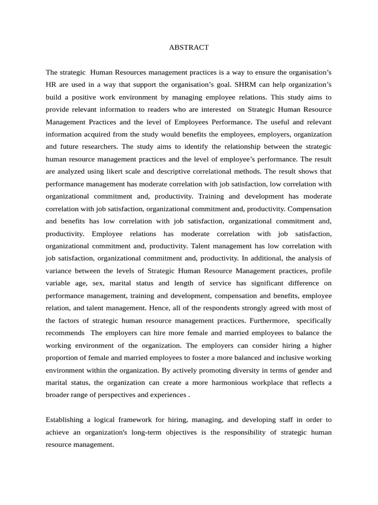 Abstract | PDF | Human Resource Management | Employment