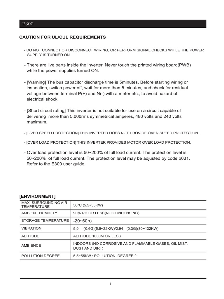 Caution For Ul/Cul Requirements: (Environment) | PDF | Power Supply ...