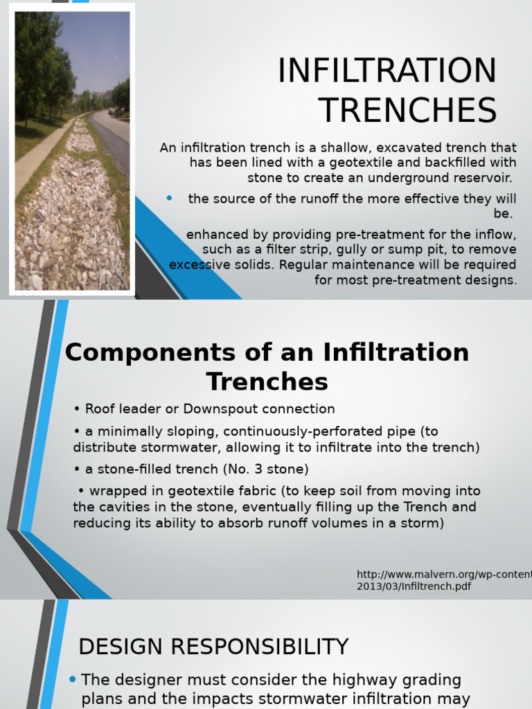 Infiltration Trench Design Guide | PDF | Surface Runoff | Stormwater