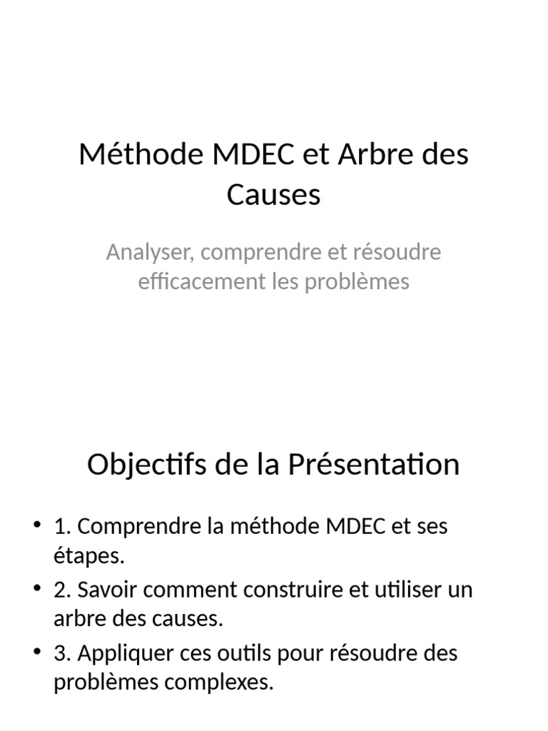 Methode MDEC Arbre Des Causes | PDF