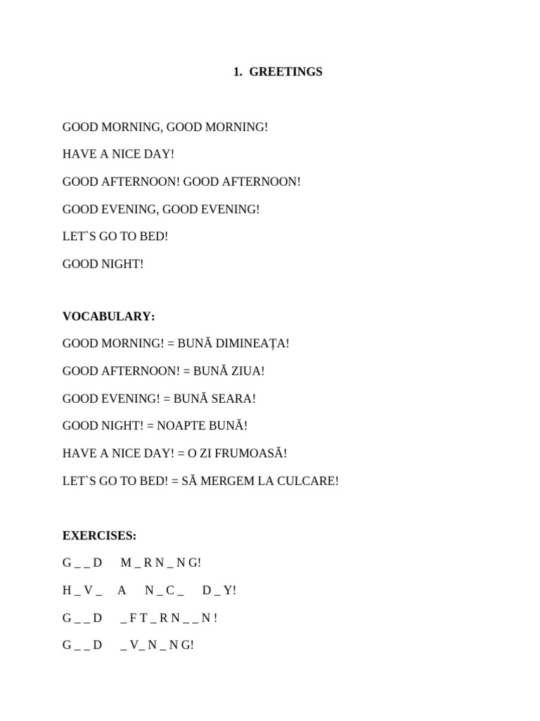 Greetings Pdf