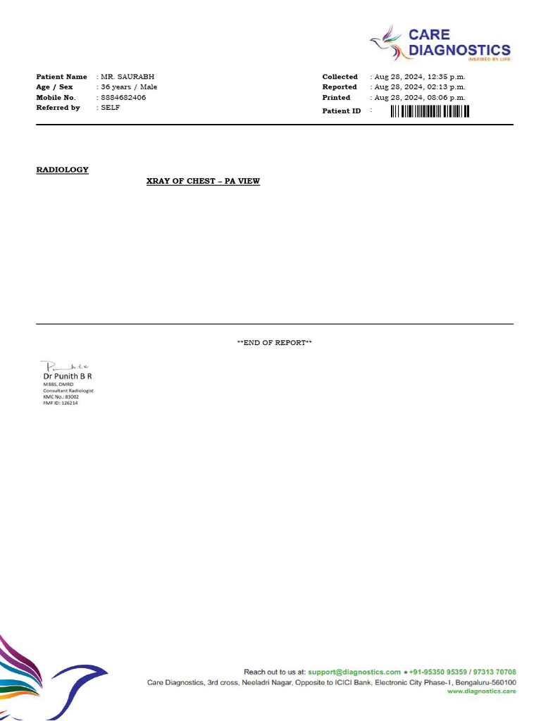 Chest Xray reports saurabh | PDF