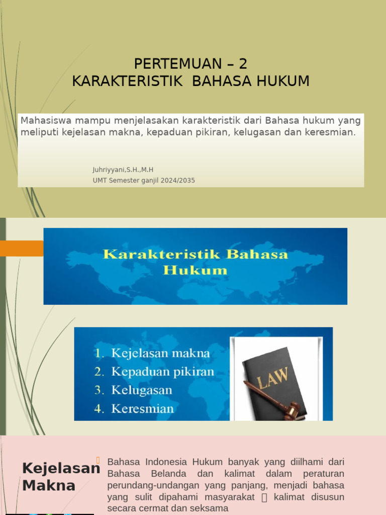 Raynaldi Wijaya Putra - Karakteristik Bahasa Hukum | PDF